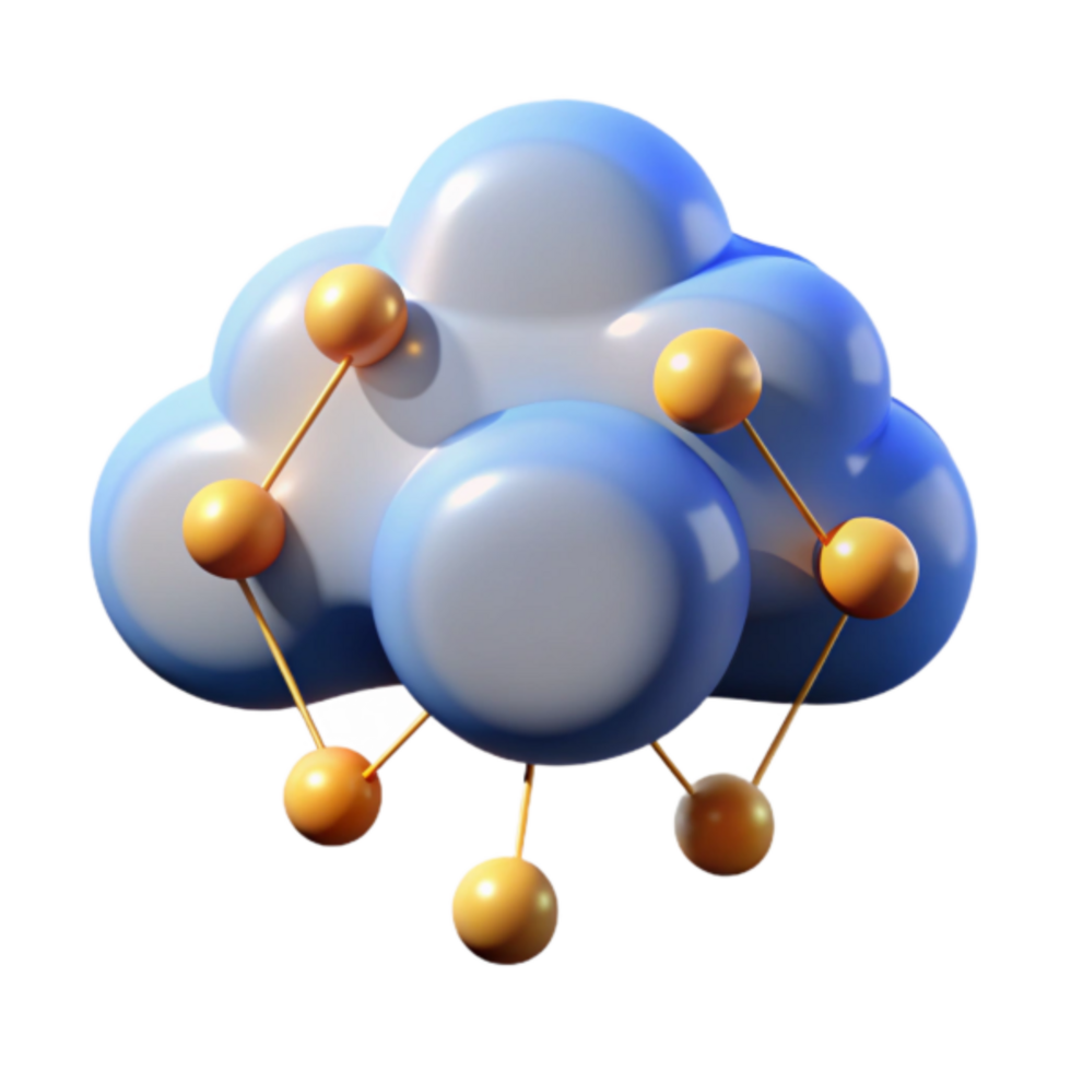 3d Illustration Network Cloud Computing Abstract Background 55449116 Png