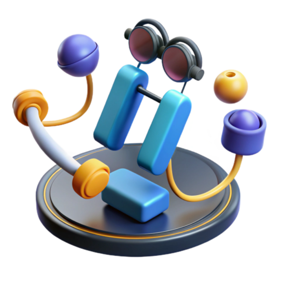 Abstract 3d Render Of Colorful Geometric Shapes And Objects 55449985 Png