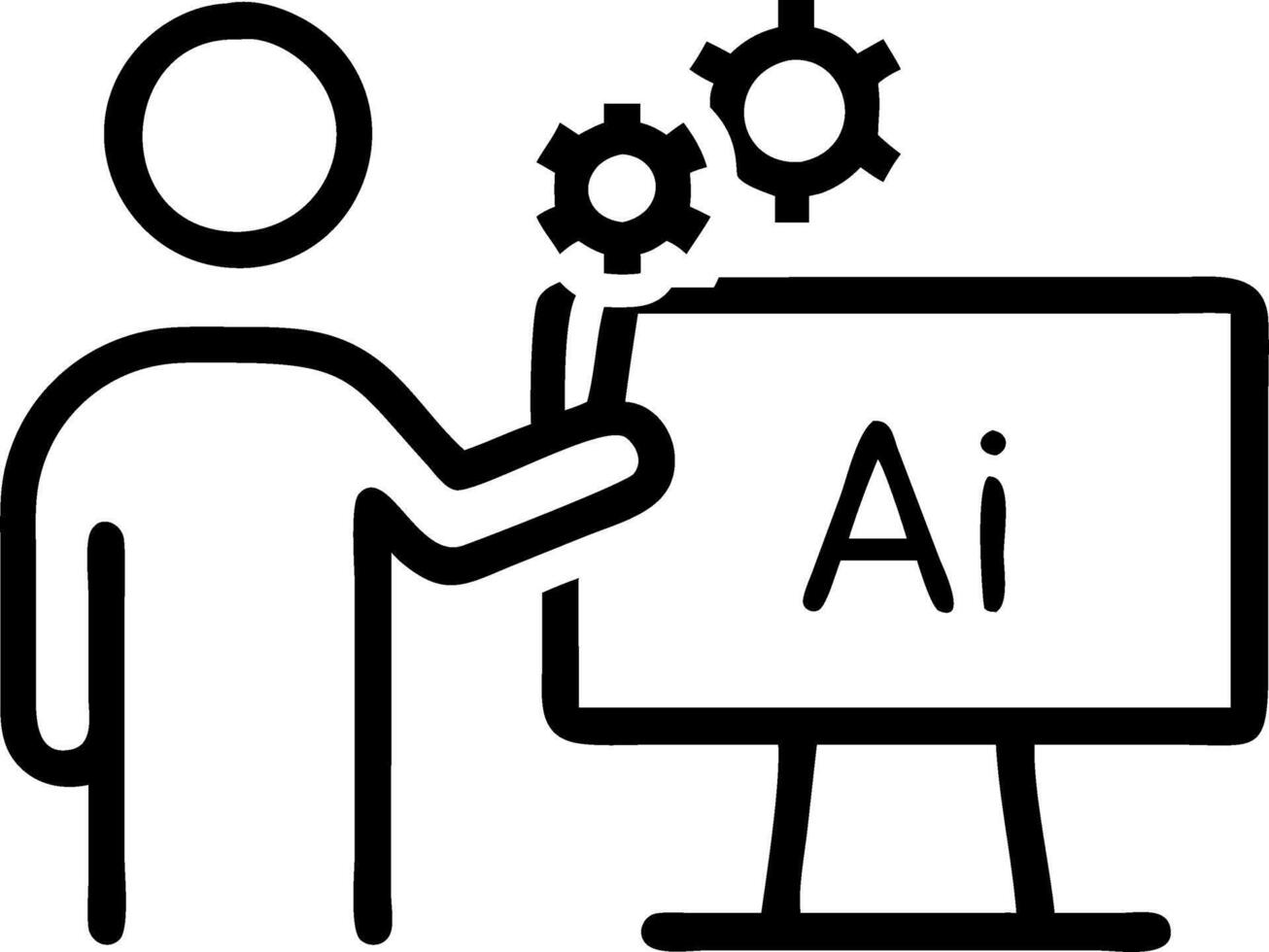 Developer Adjusting Ai Algorithm On Desktop In Office 55456667 Vector