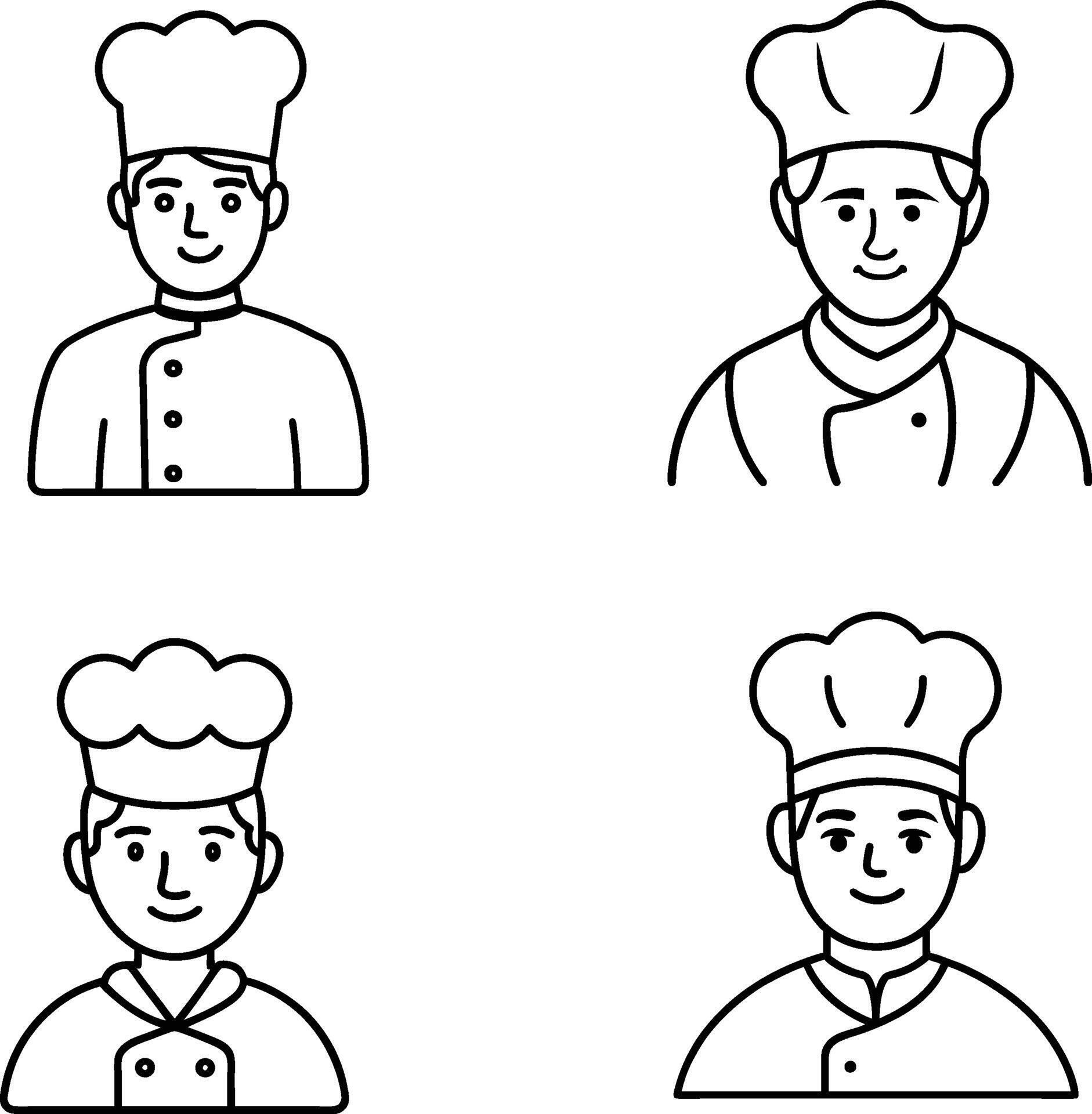 Shef man line art illustration 55470951 Vector Art at Vecteezy