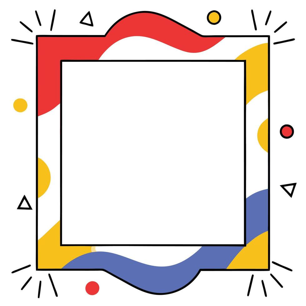 Abstract Colorful Frame Border Design Template, Modern Geometric ...