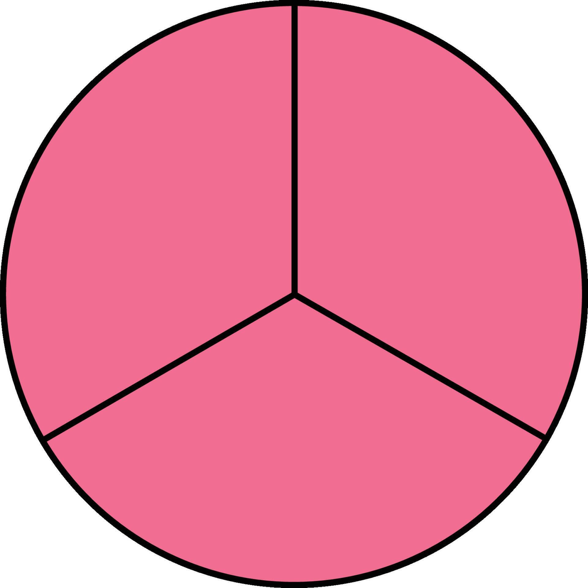 Three Thirds Circle Fraction 55473143 Vector Art at Vecteezy