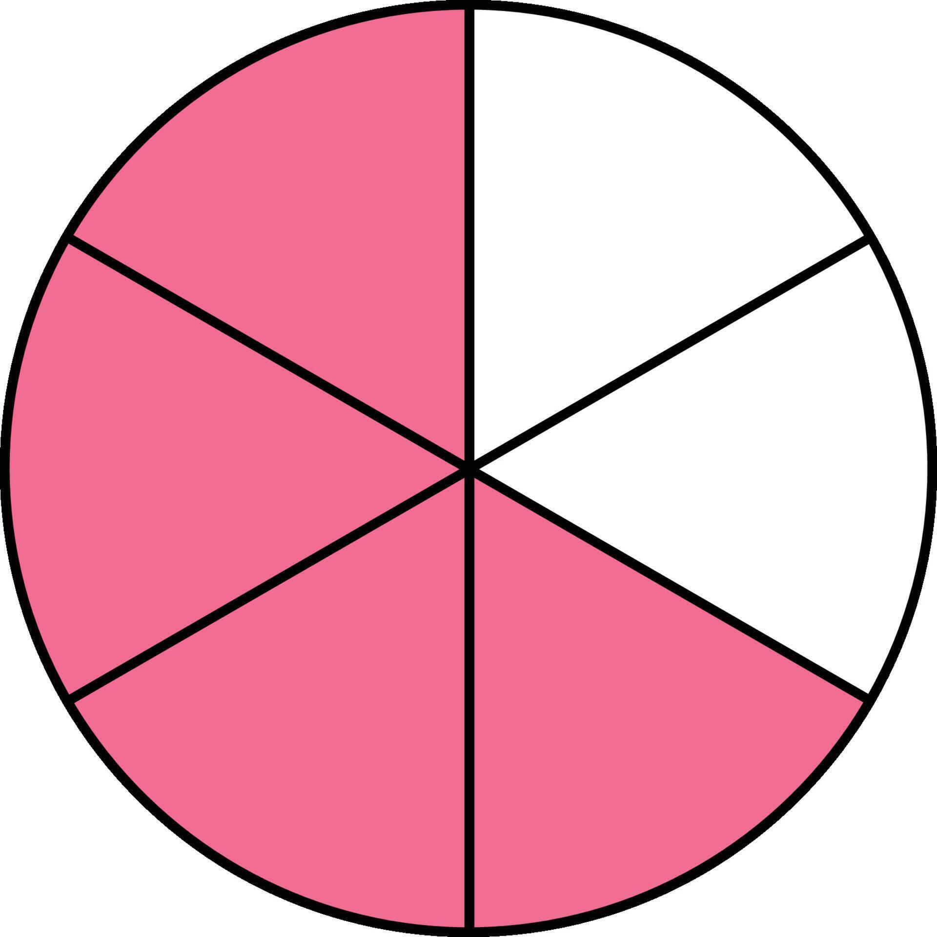 cuatro sextos circulo fracción 55473147 Vector en Vecteezy