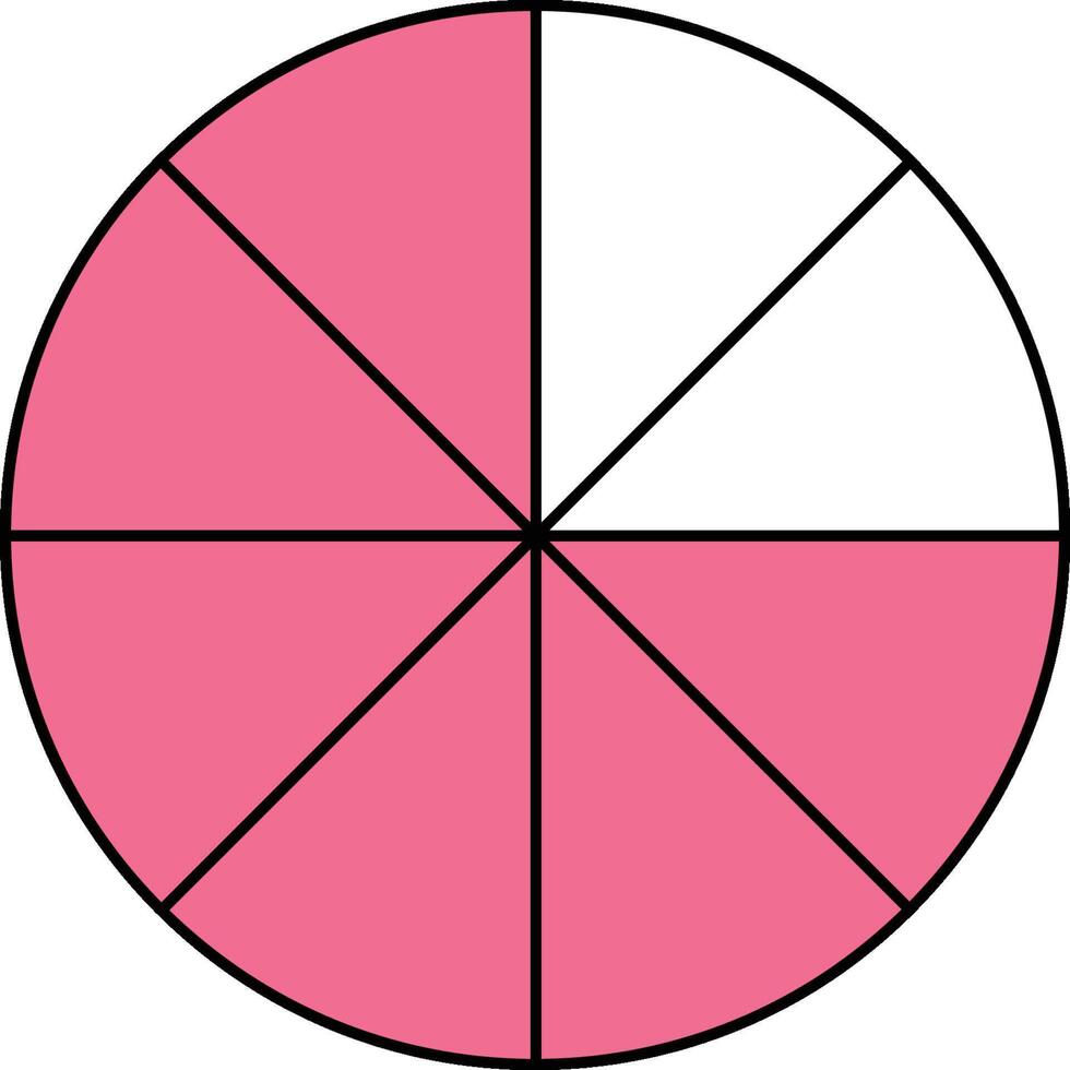 Six Eighths Circle Fraction 55473173 Vector Art at Vecteezy