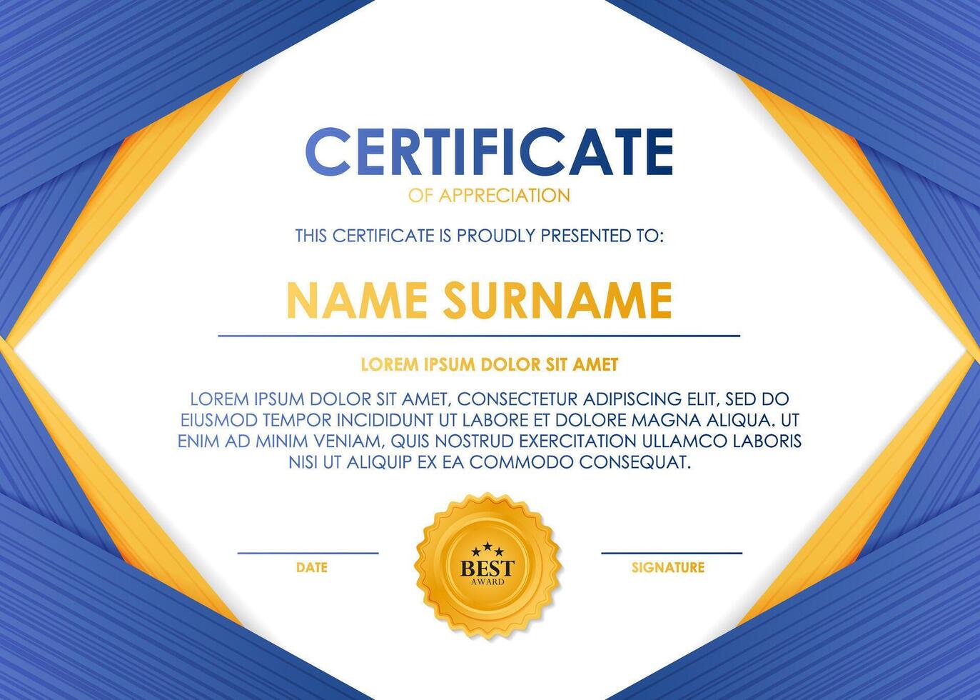 Colorful abstract design award certificate design 55473602 Vector Art ...