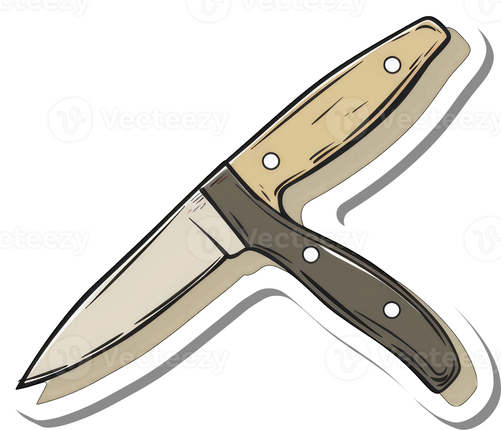 A stylized illustration of a kitchen knife 55493010 PNG