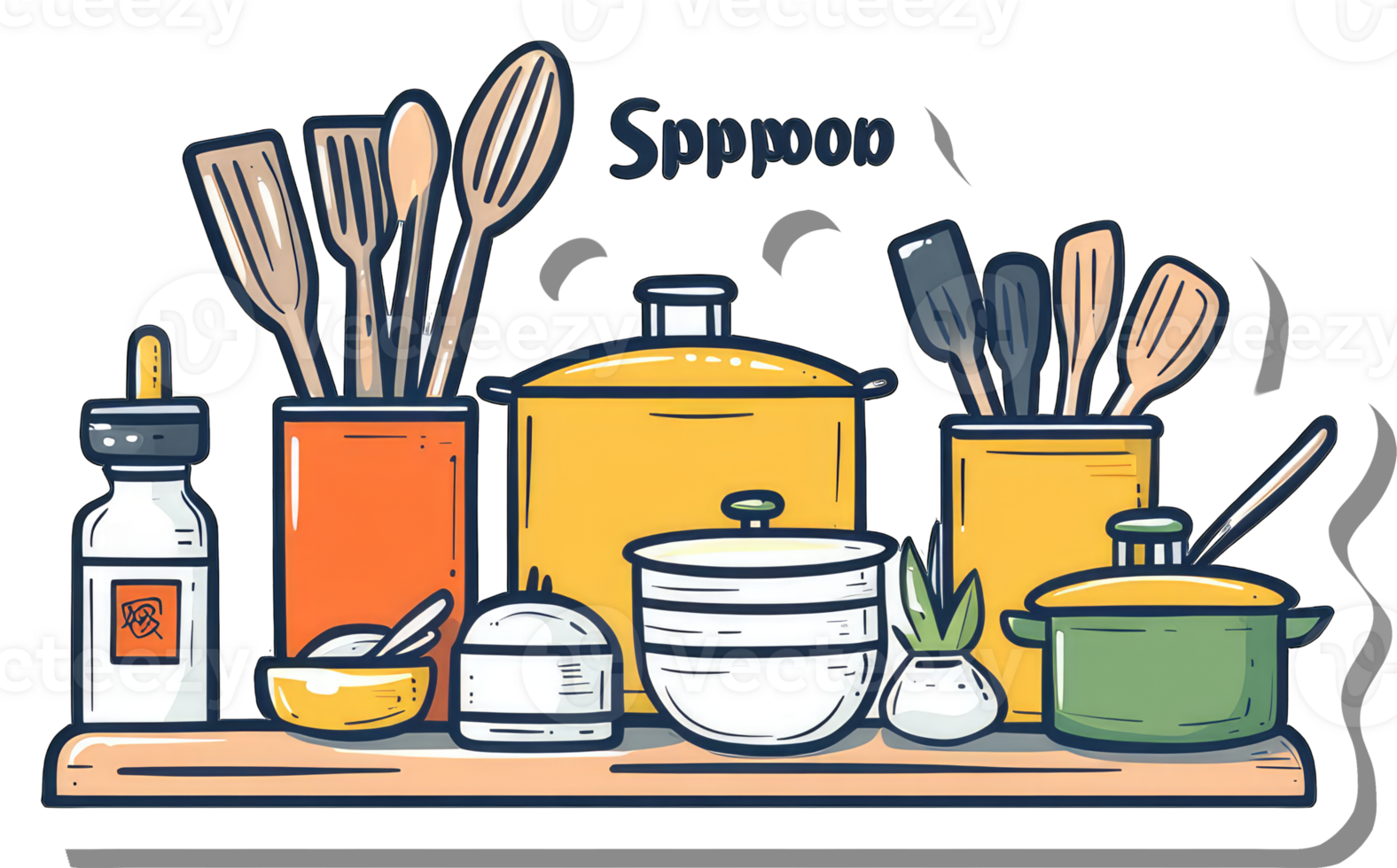 Colorful Kitchen Utensils and Cookware on Display 55493260 PNG