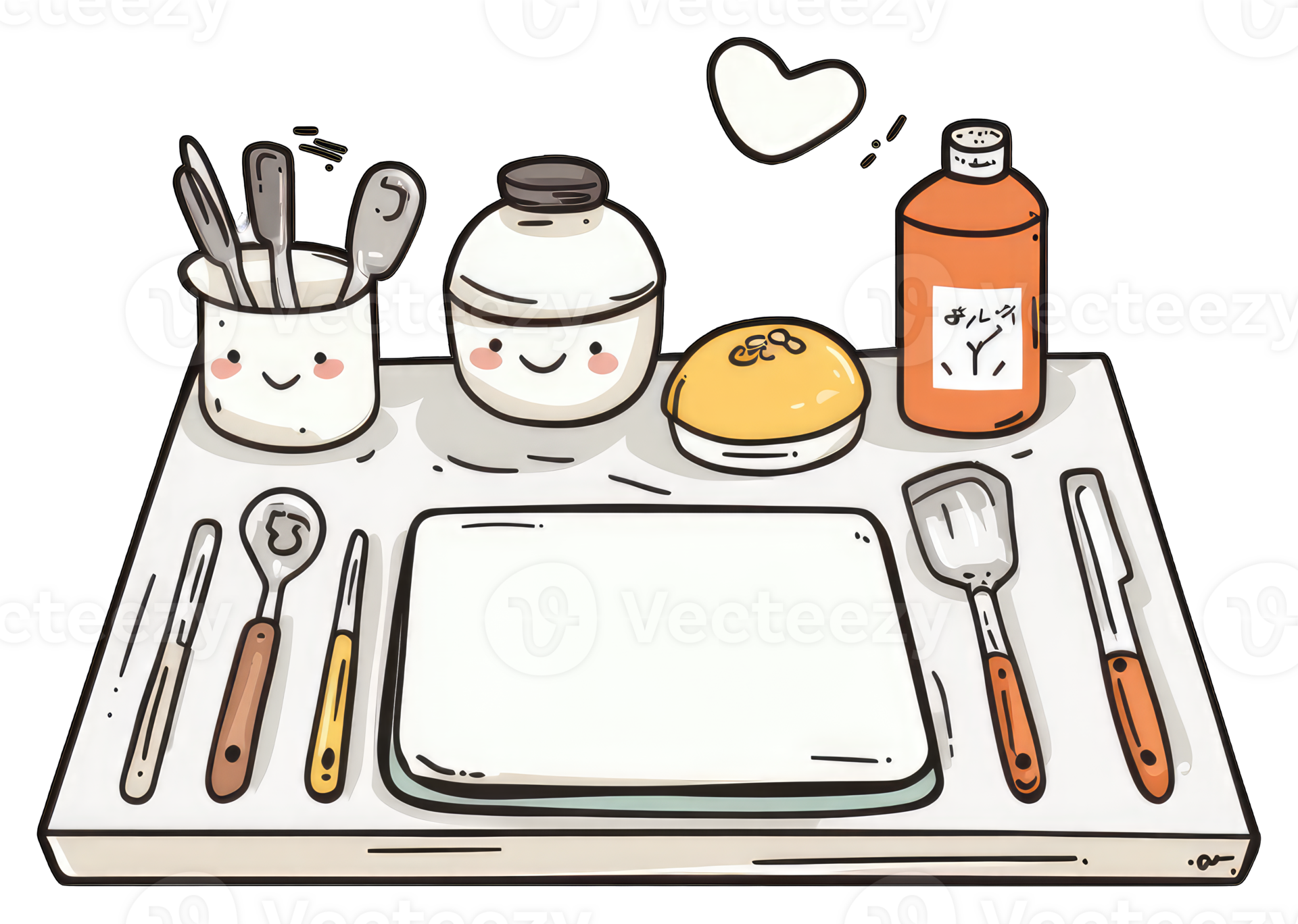 Cute Cartoon Kitchen Utensils And Ingredients Await Baking 55493814 PNG