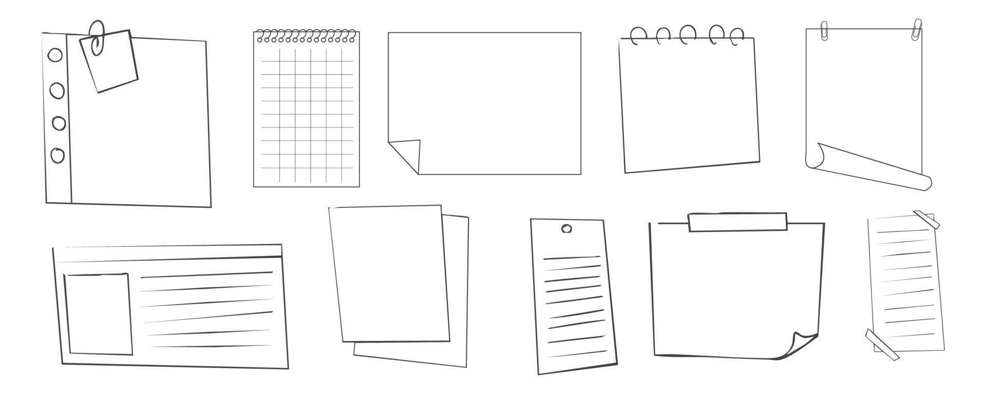 Memo sticky note reminder sheet paper. Doodle paper frame, check list ...