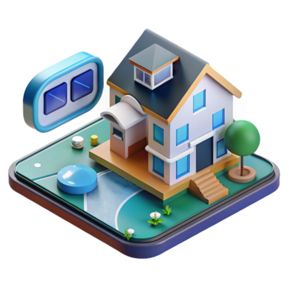 3D Illustration Smart Home Control App Interface House Model 55534437 PNG 3D Illustration Smart Home Control App Interface House Model 55534437 PNG