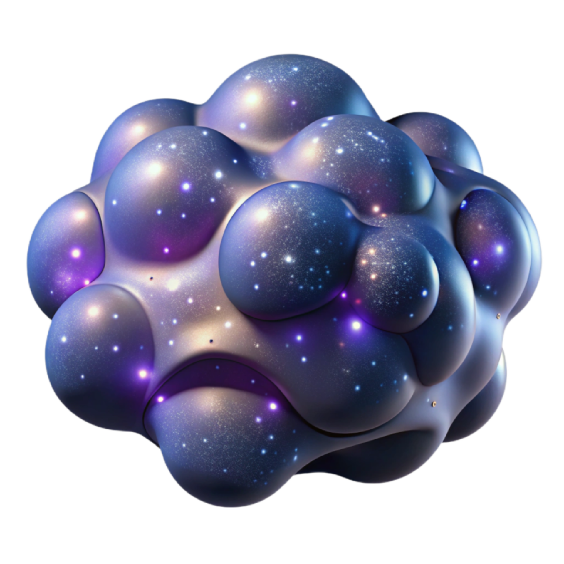 Cosmic Cell 3d Render Abstract Bubble Cluster With Glowing Nebula