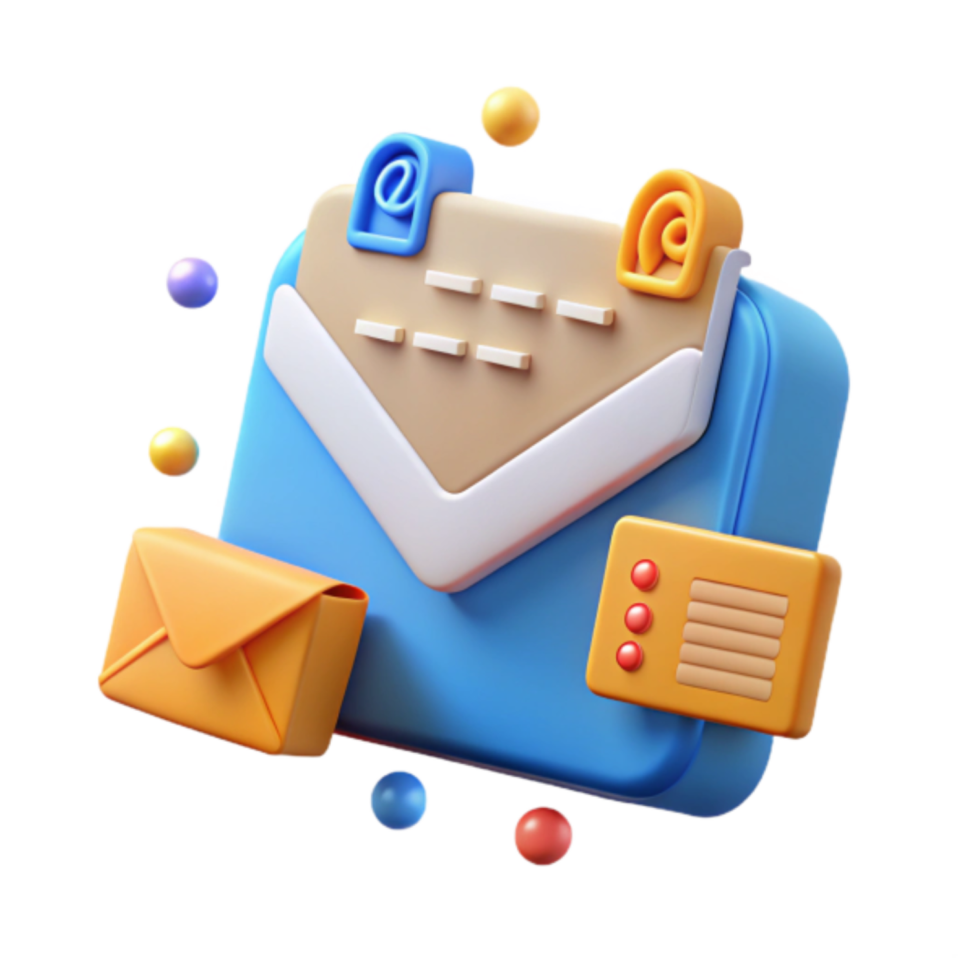 3D Render of Email Communication System, Digital Messaging, Inbox, Email Icon, Communication ...