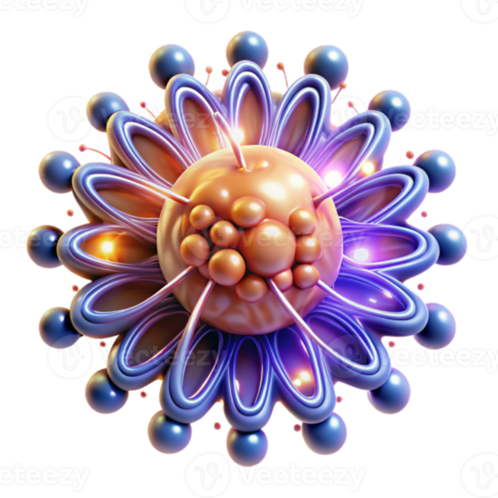 Abstract 3d Render Of A Glowing Orb Flower 55535437 Png