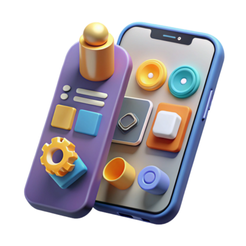 3d Render Colorful App Interface Design Mobile Phone Illustration