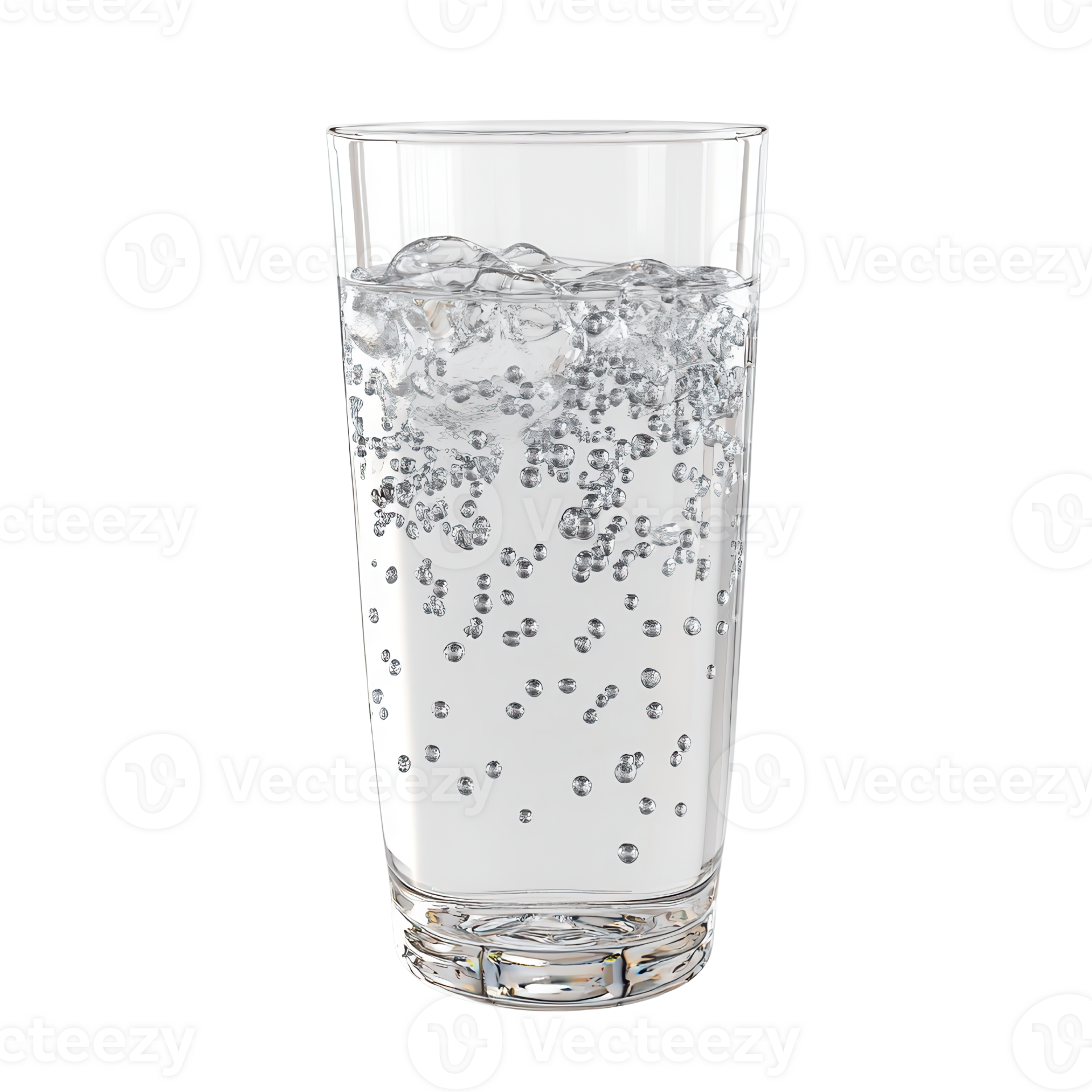 A refreshing glass of carbonated water with bubbles and clear liquid. 55536695 PNG