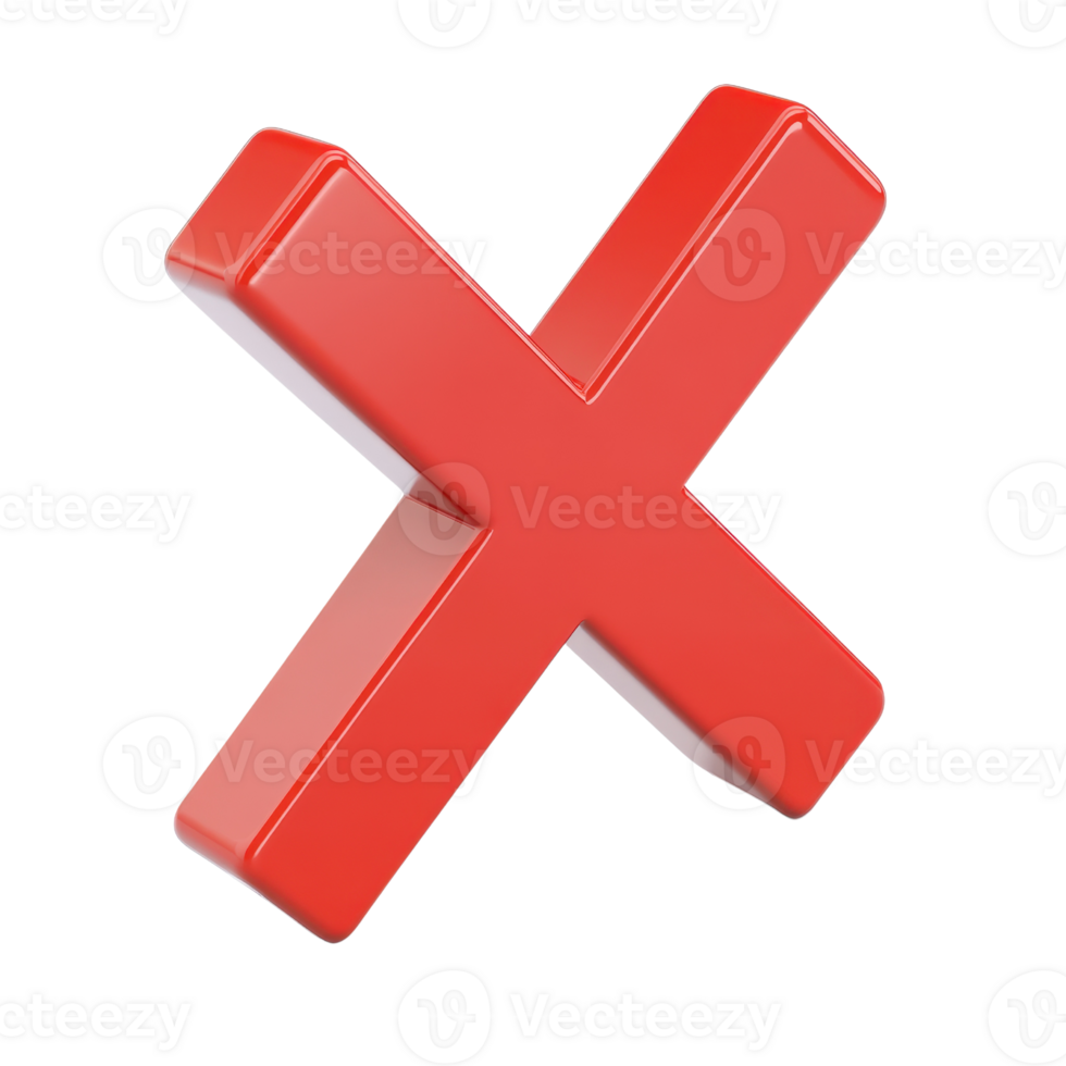 A Three Dimensional Red Cross Symbol Representing Caution Or Error 55536799 Png