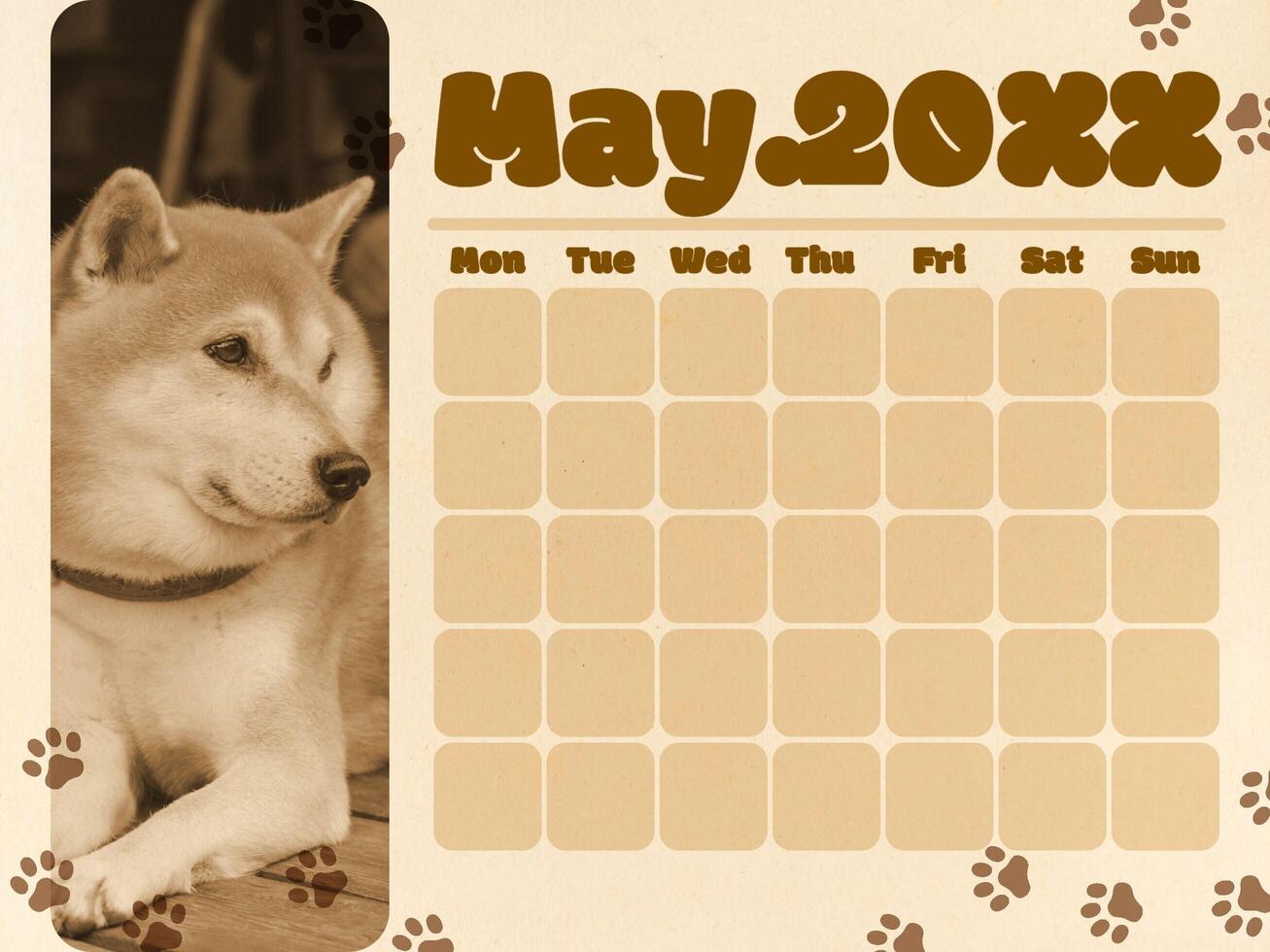 2025 Calendar with Dogs Theme 55538938 Template