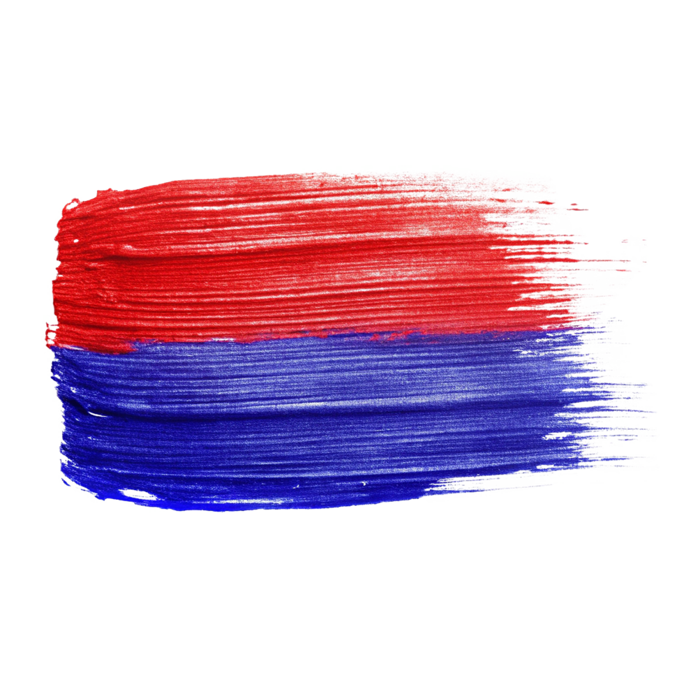 Abstract red and blue paint strokes on white background artistic ...