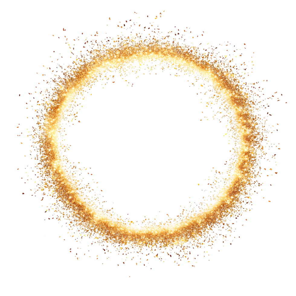 gold glitter circle frame on transparent background 55545789 PNG
