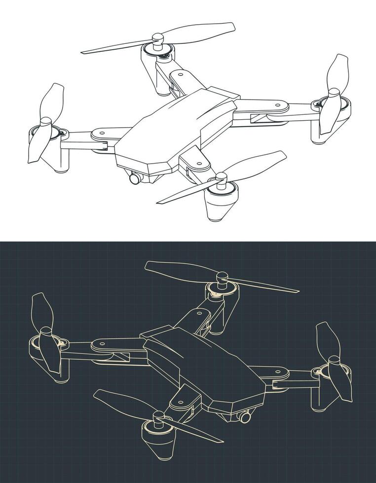 Folding drone blueprints 55547351 Vector Art at Vecteezy