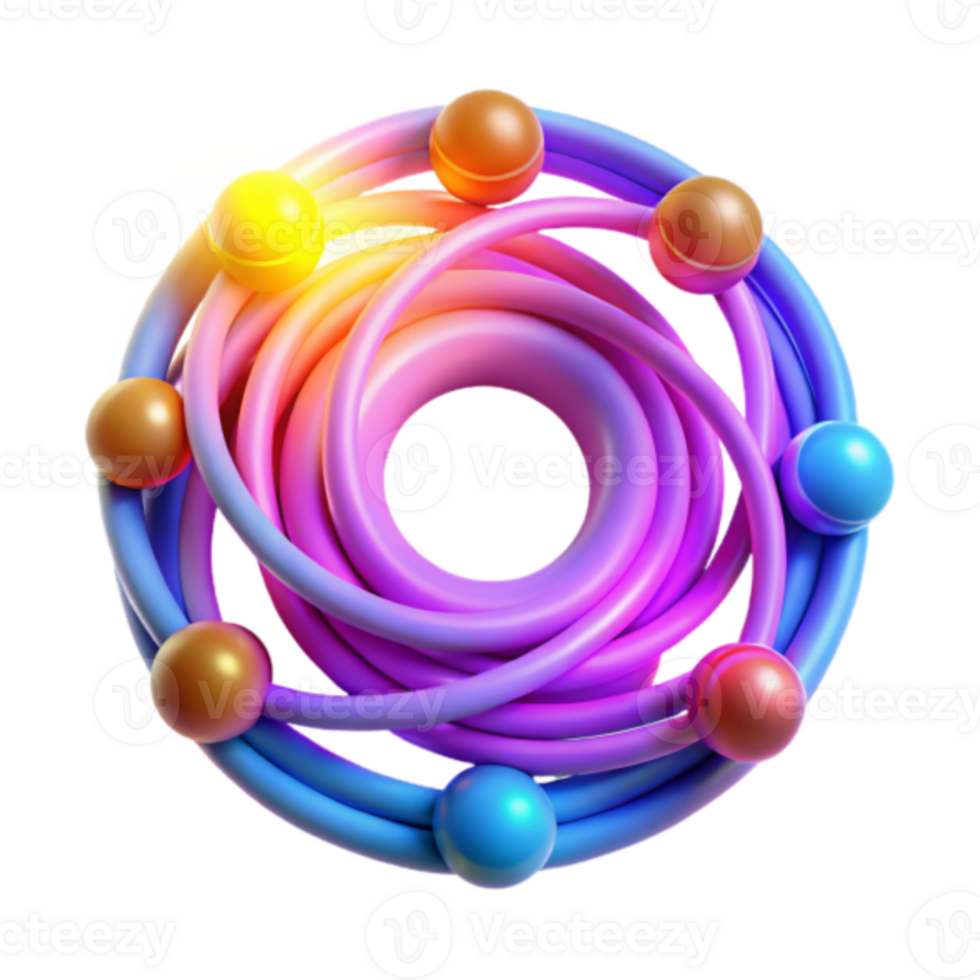 Vibrant Render Of A Colorful Orbiting System Abstract Background