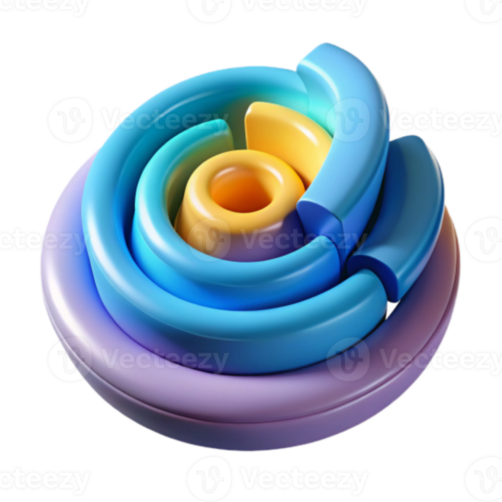 Abstract Render Of Interlocking Colorful Rings 55550645 Png