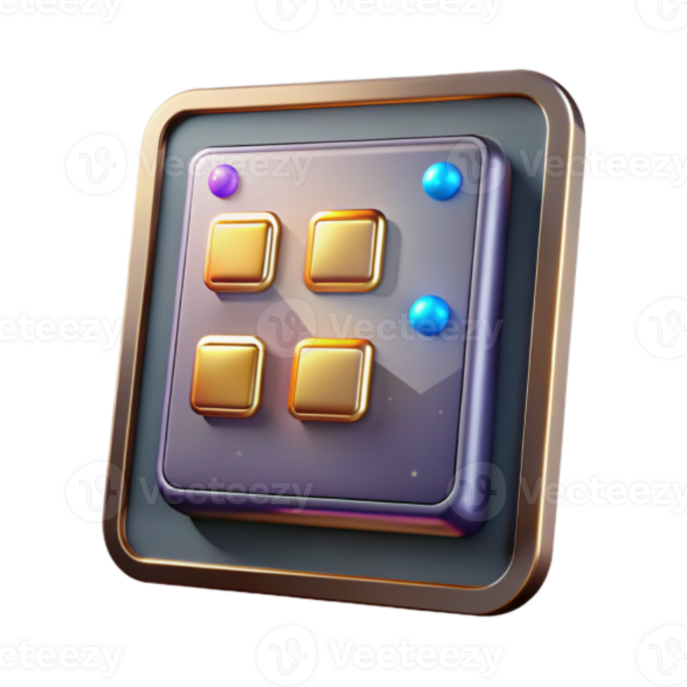 Render Golden Buttons Interface App Icon 55550872 PNG