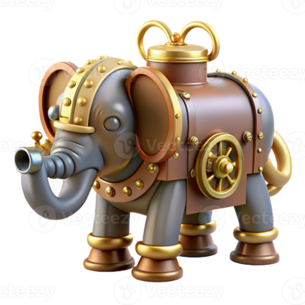Steampunk Elephant Render Illustration A Mechanical Marvel of Gears ...