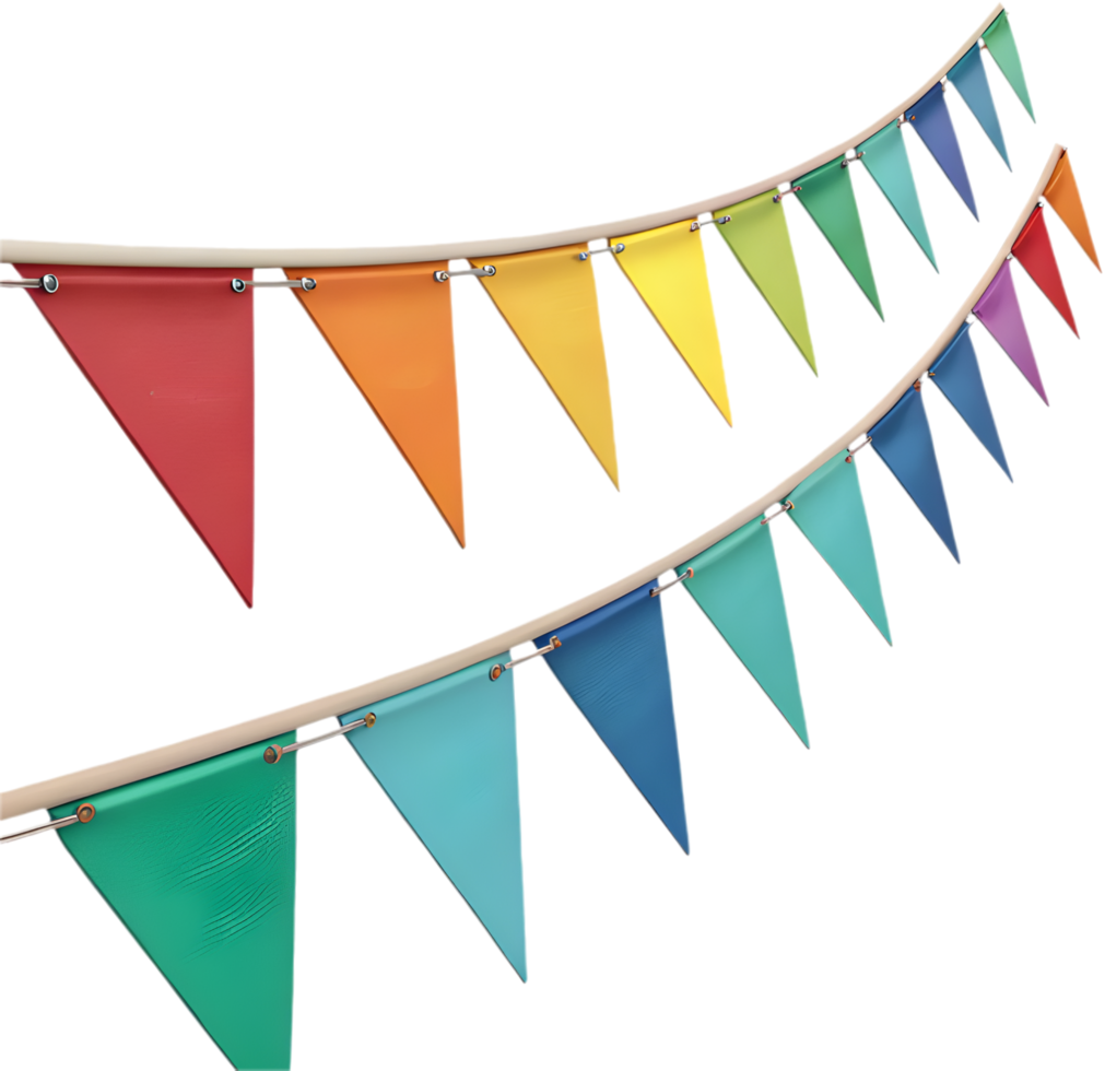 Bright and cheerful triangular pennant clipart for any celebration ...