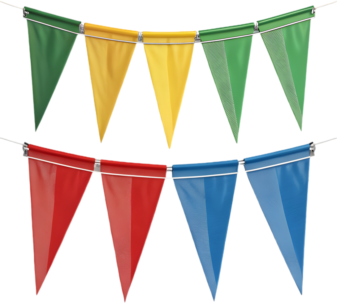 Bright and colorful triangular pennant clipart to decorate your ...