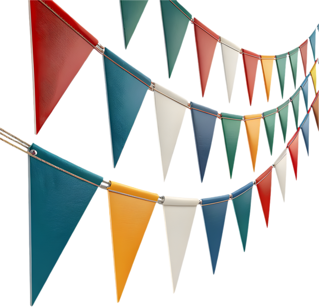 Bright and festive triangular pennant clipart for vibrant event designs ...