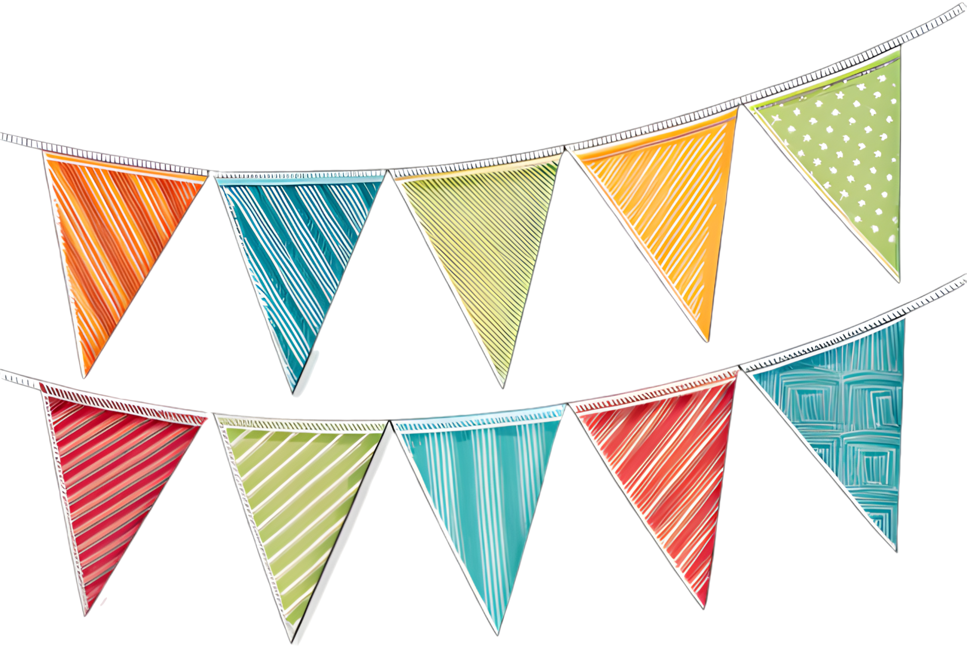 Vibrant triangular pennant clipart to create joyful party atmosphere ...