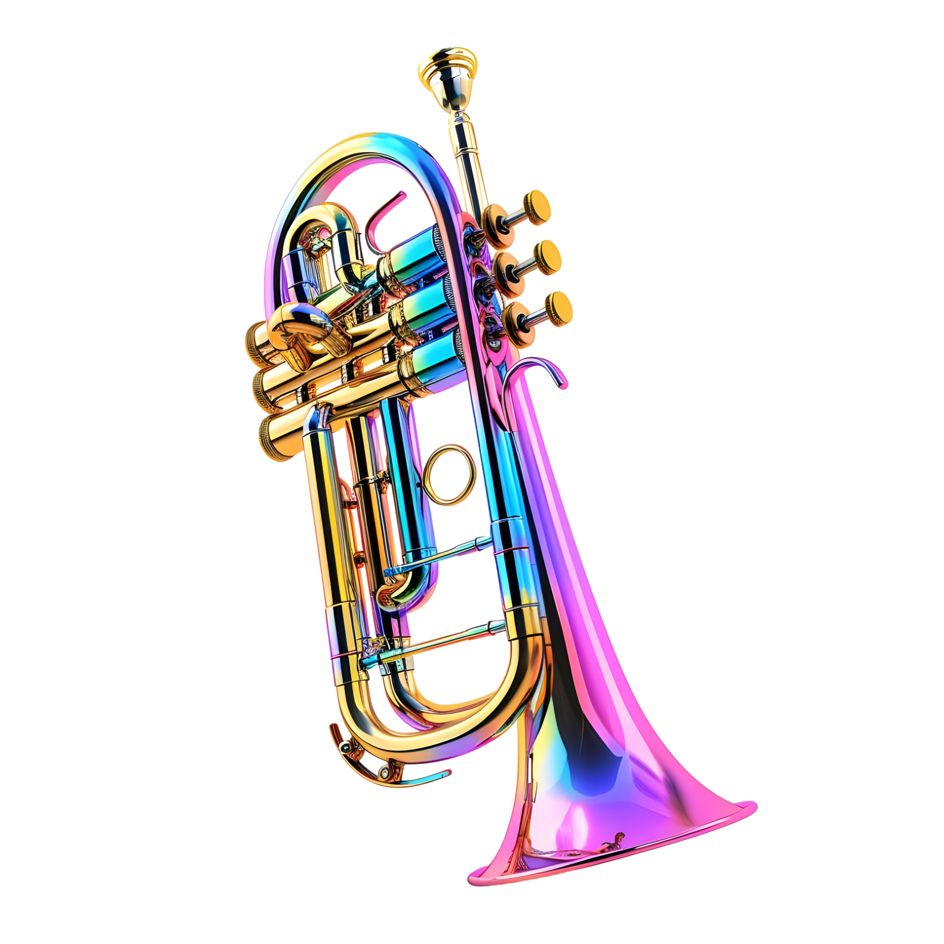 Rainbow-Colored Trumpet Isolated on Transparent Background 55554755 PNG