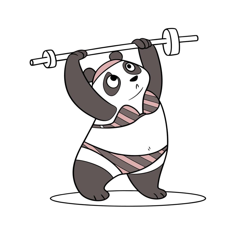 Shocked Panda Engaging in Exercise. 55556304 Vector Art at Vecteezy