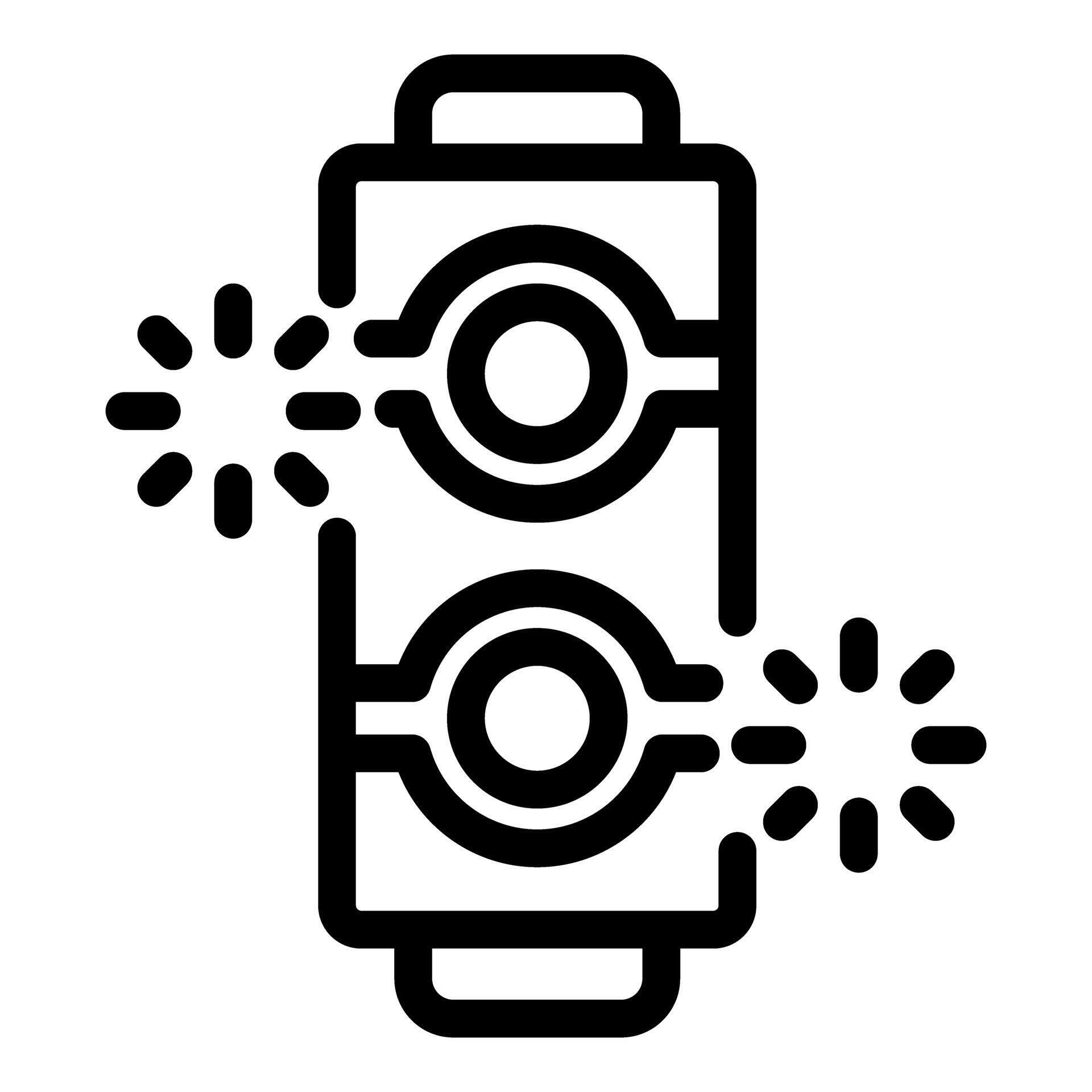 Flashing traffic light signalling caution or emergency on road 55564475 ...