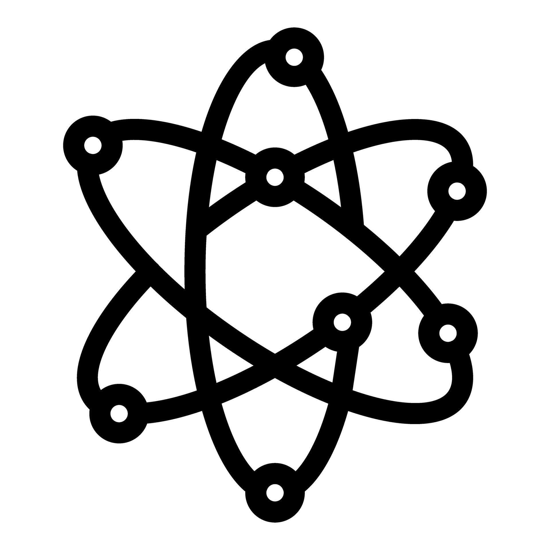 Atom Electrons Rotating Around Nucleus Physics Concept 55565308 Vector