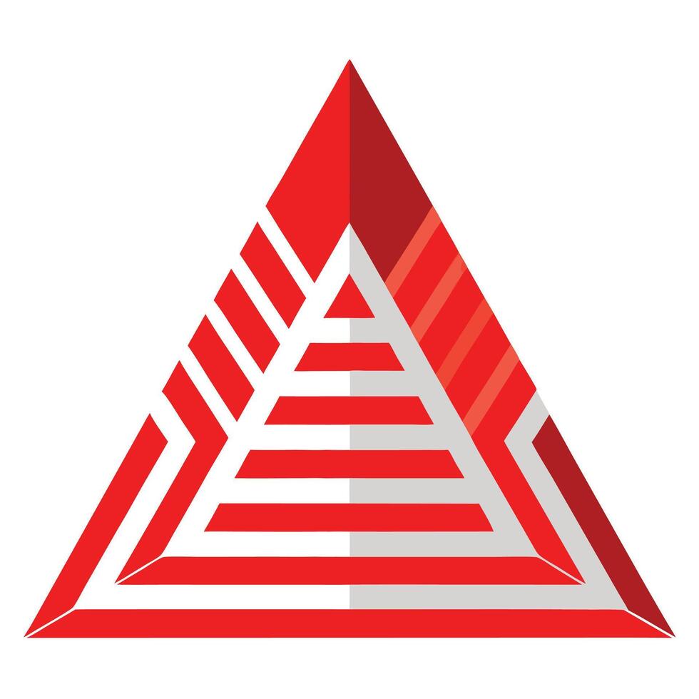 Geometric Pyramid Logo Red And White Triangular Shape Abstract
