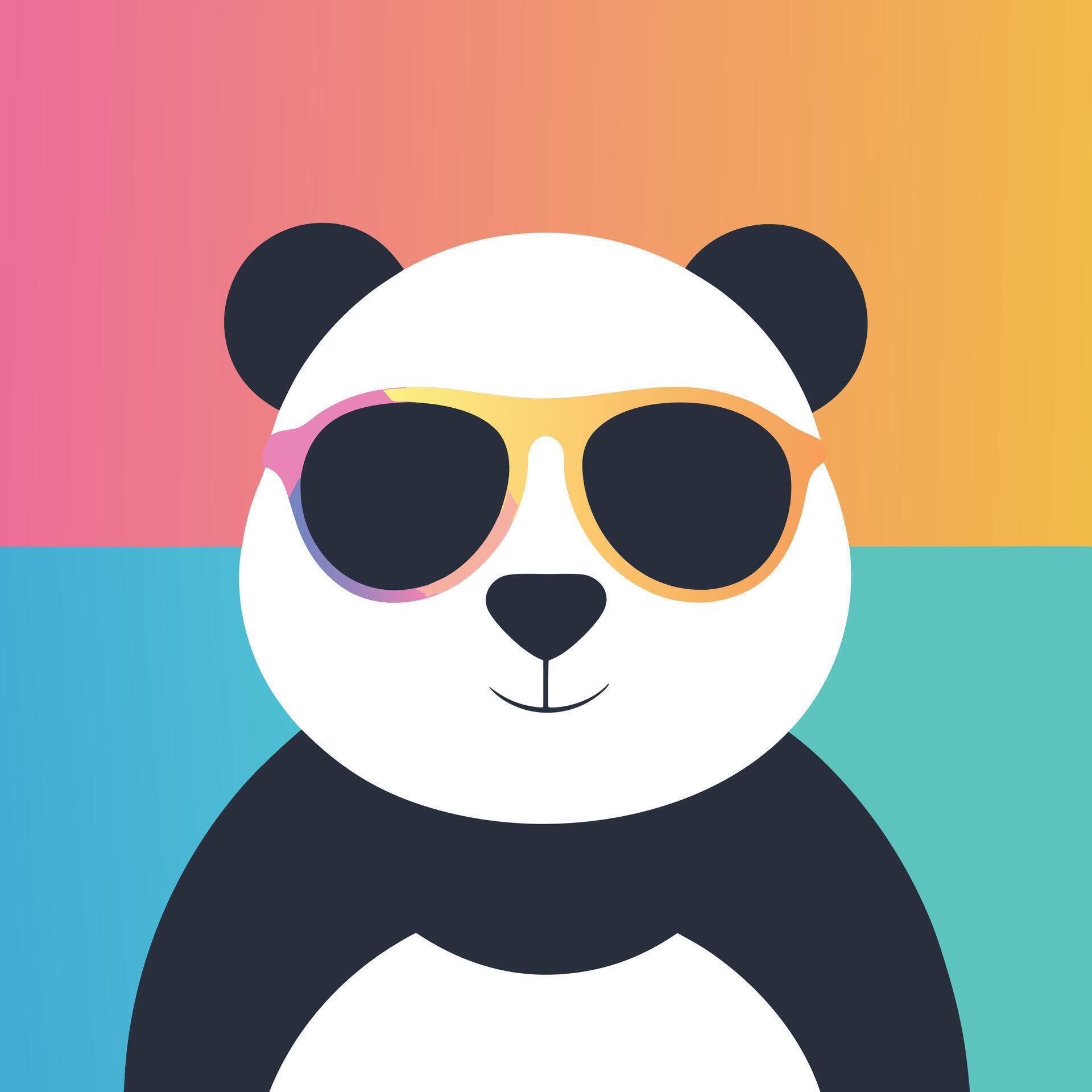 Cool Panda Wearing Rainbow Sunglasses on Gradient Background 55572746 Vector Art at Vecteezy