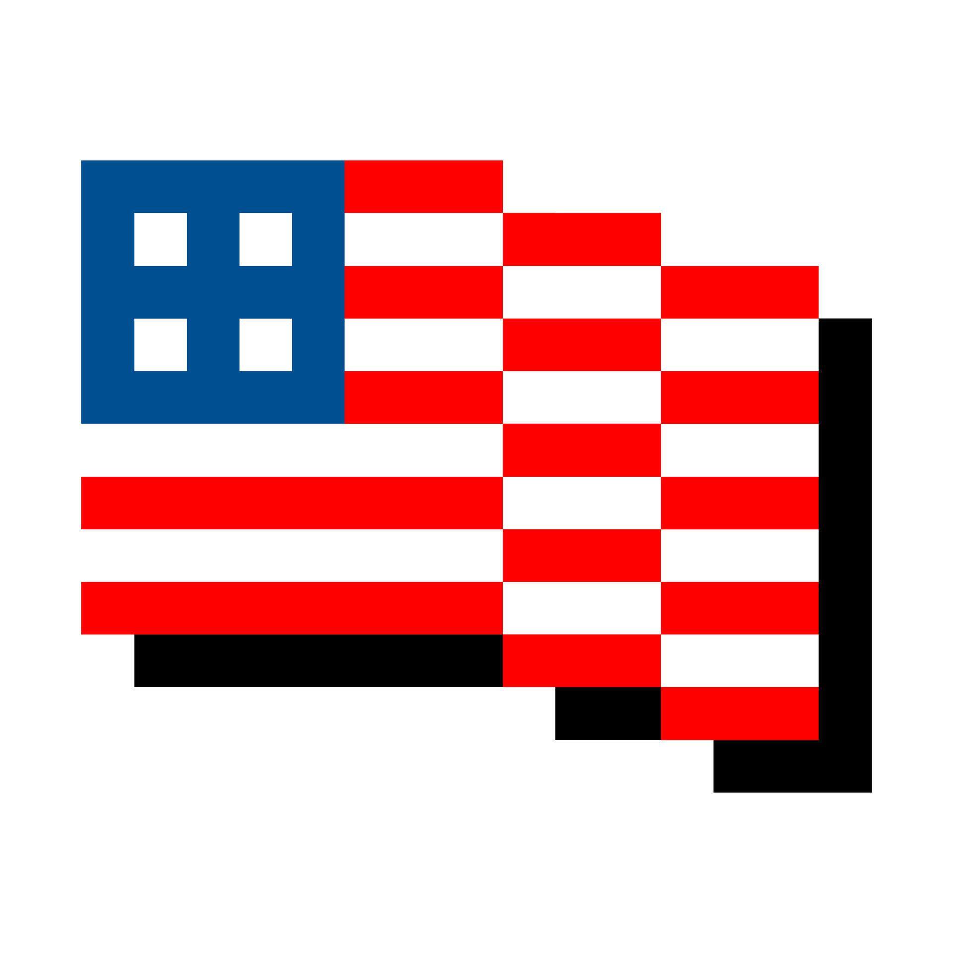 Waving flag of USA. Pixel art American flag icon. Cool retro style for American holidays ...