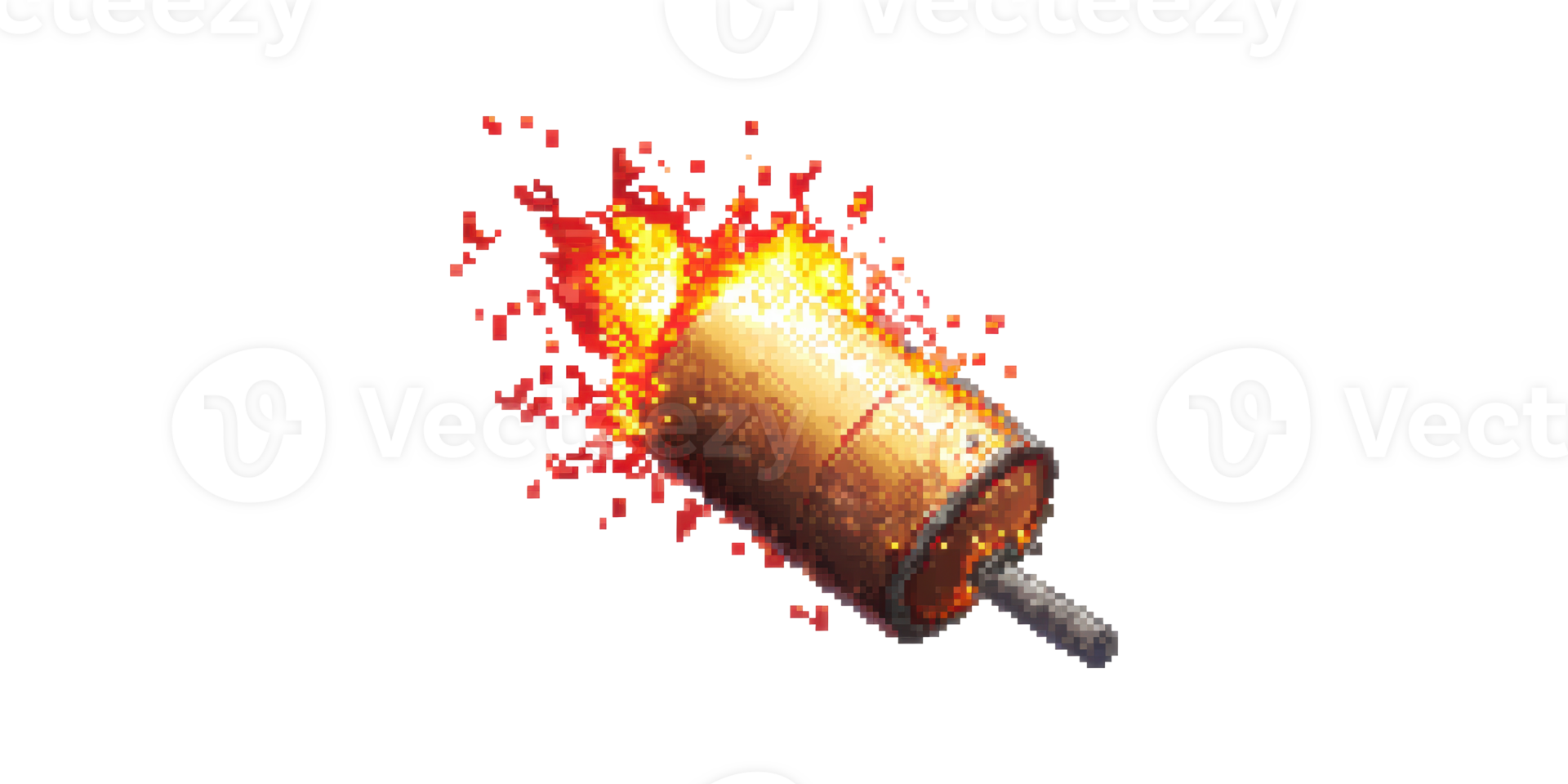 Exploding firecracker with sparks isolated on transparent background ...