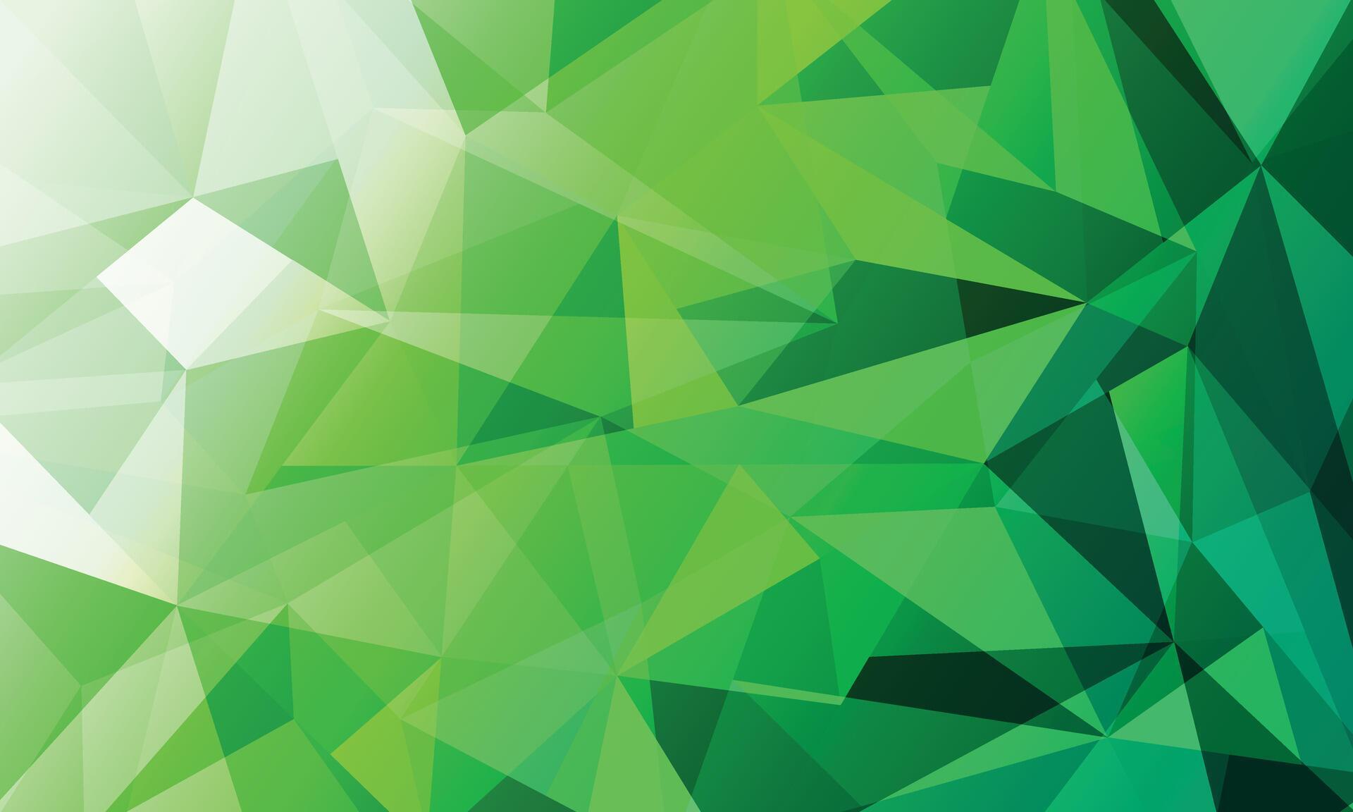 Abstract green gradient low poly geometric triangle pattern background ...