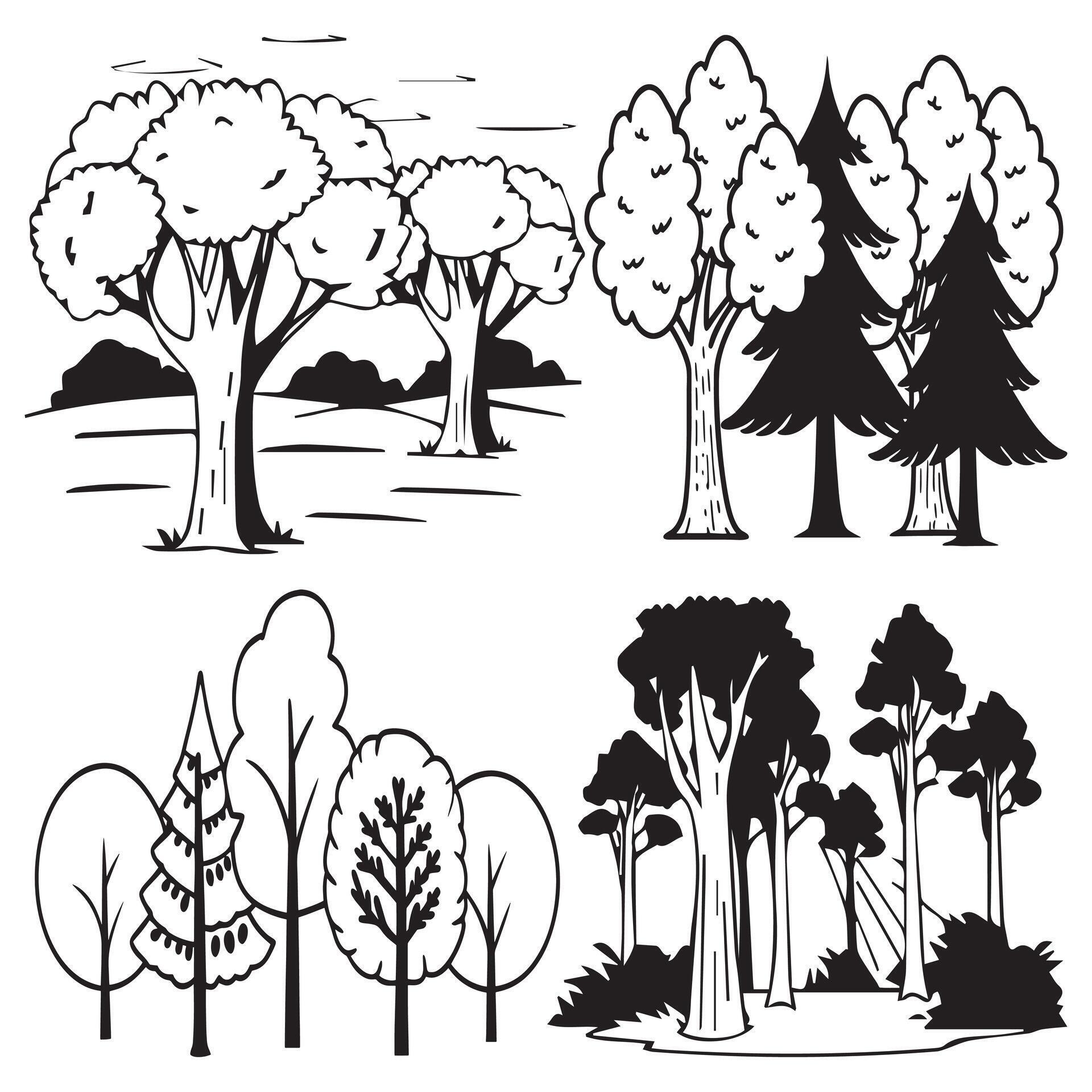 Collection of trees design 55584276 Vector Art at Vecteezy