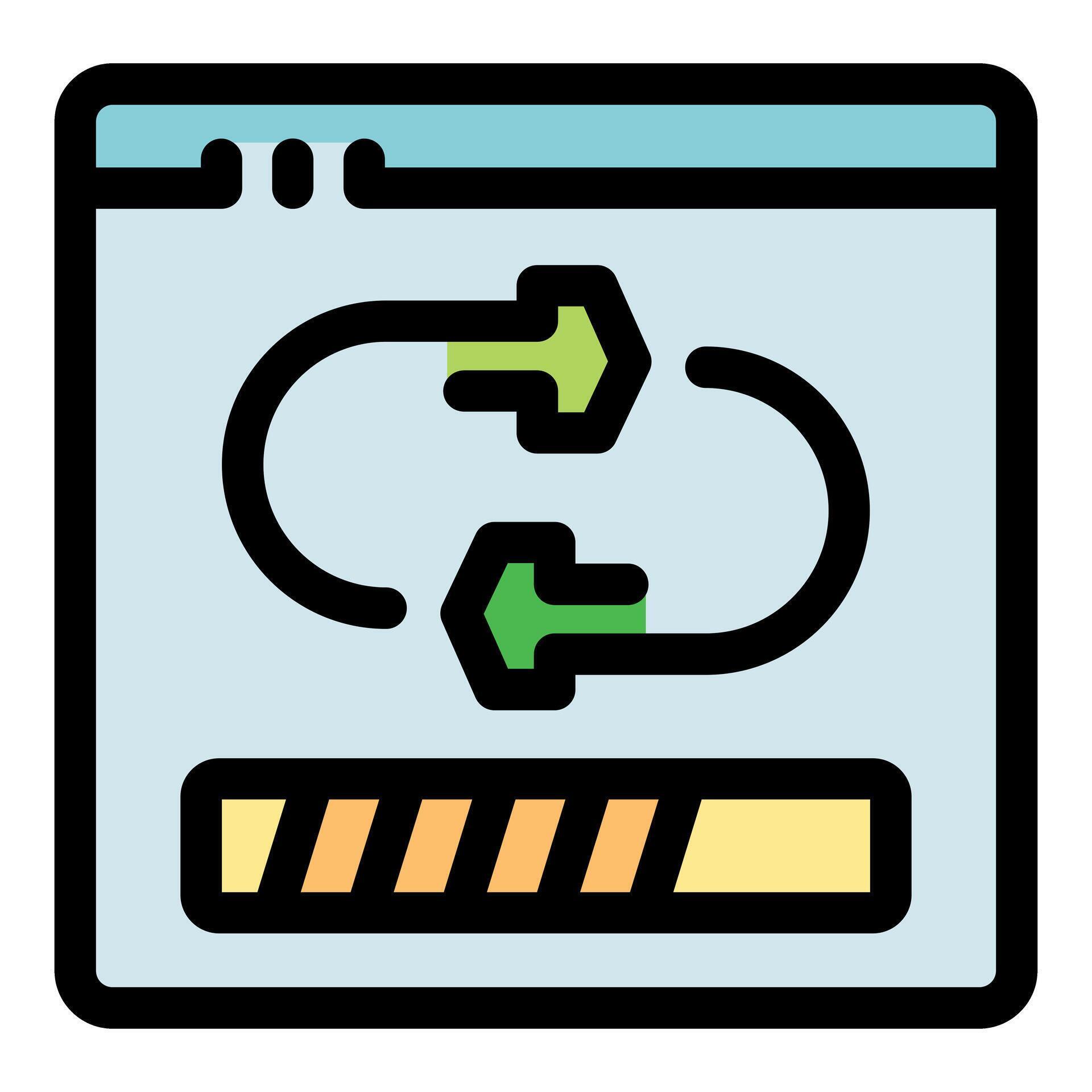 Software Update Progress Bar With Refresh Arrows Icon 55585301 Vector Art At Vecteezy