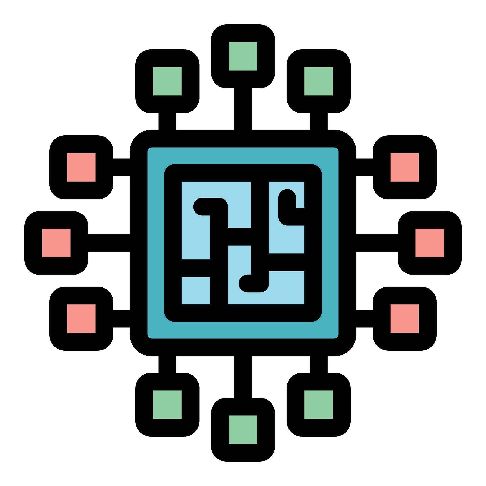 Quantum computing processor managing connections and data flow 55585335 Vector Art at Vecteezy