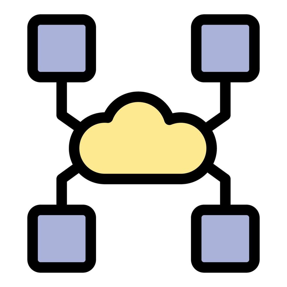 Cloud computing network with connected nodes 55586157 Vector Art at ...