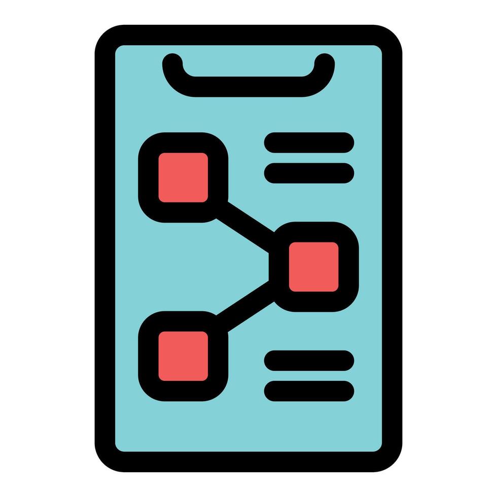 Clipboard showing interconnected squares representing data flow 55586264 Vector Art at Vecteezy