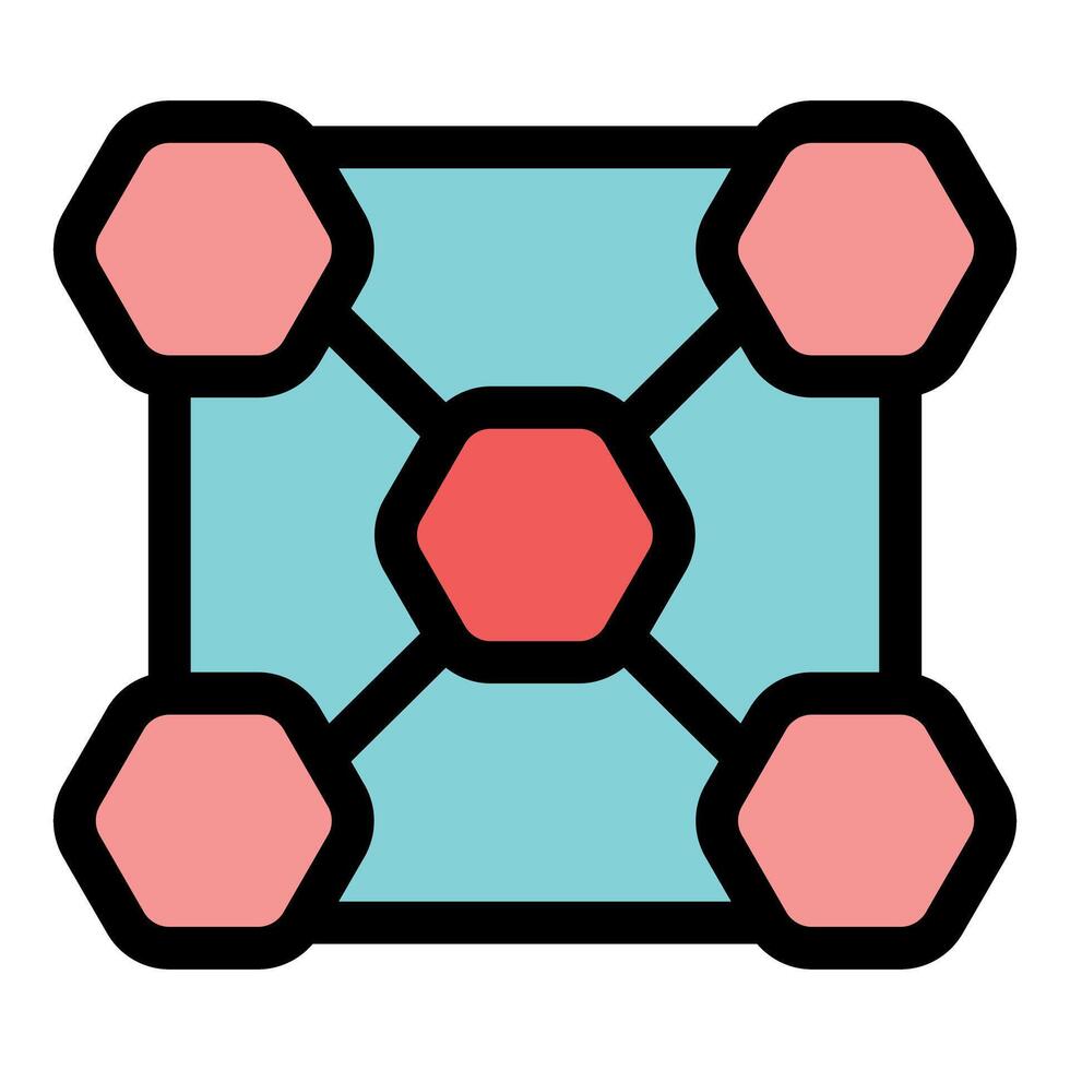 Blockchain Network Connecting Hexagonal Nodes Representing