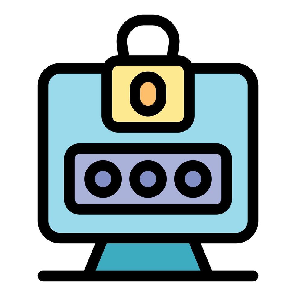 Computer security showing password and padlock protecting information 55586825 Vector Art at ...