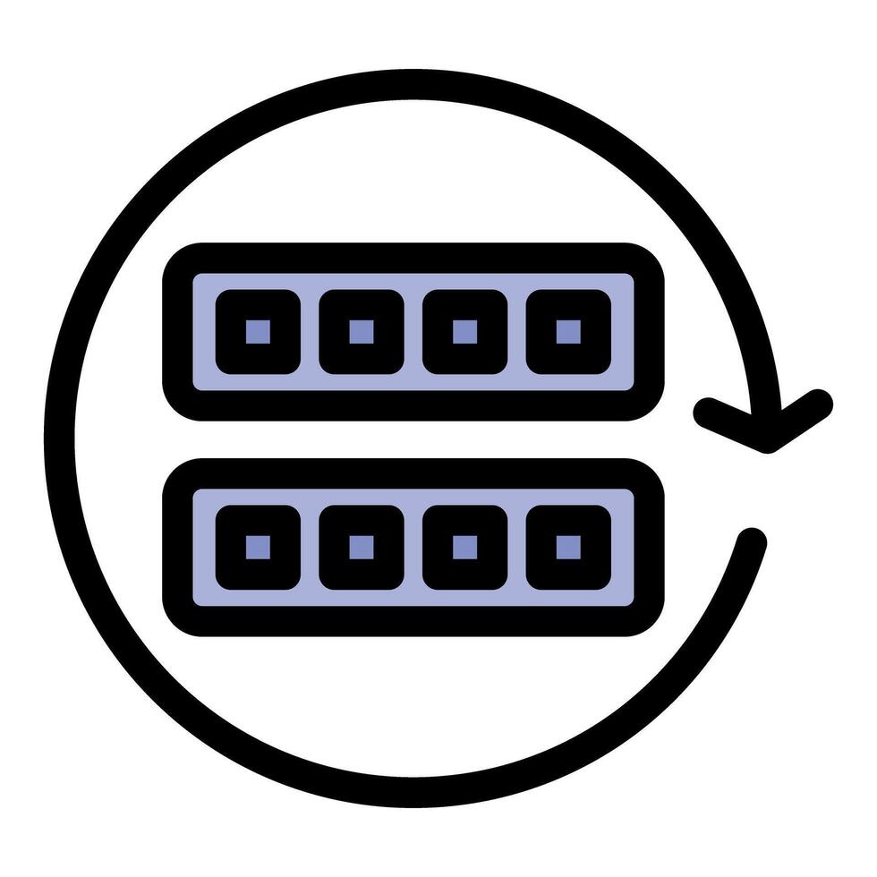 Data Synchronization Icon Showing Server Updating And Refreshing