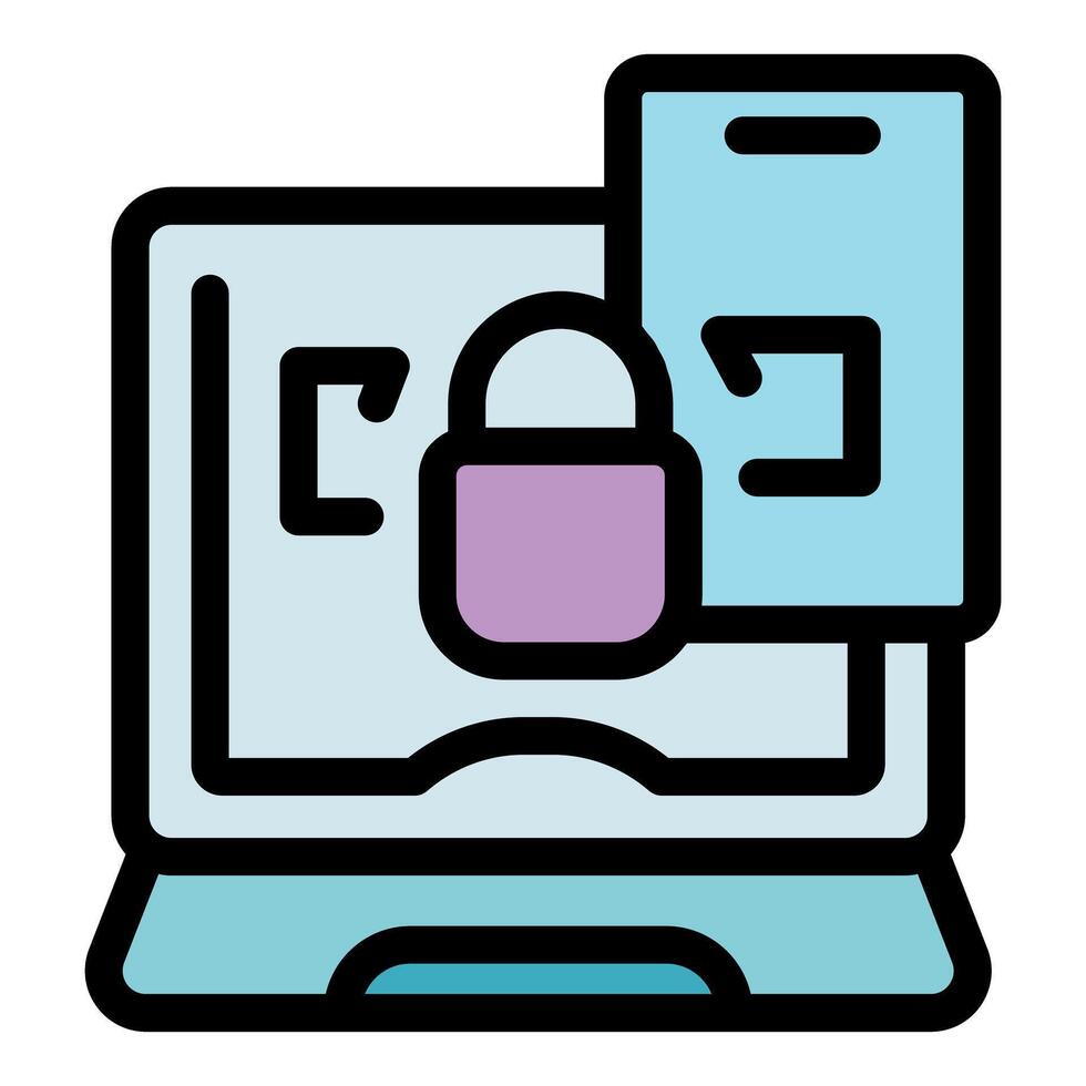 Laptop being protected using two factor authentication with smartphone and padlock 55586873 ...